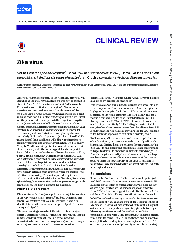(PDF) Zika virus