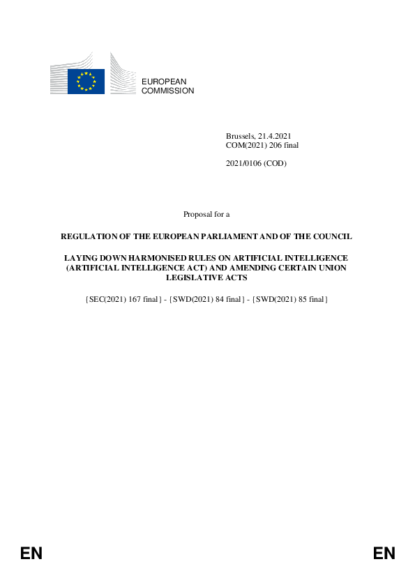 (PDF) EU - AI Act Proposal Final Document Brussels April 21, 2021