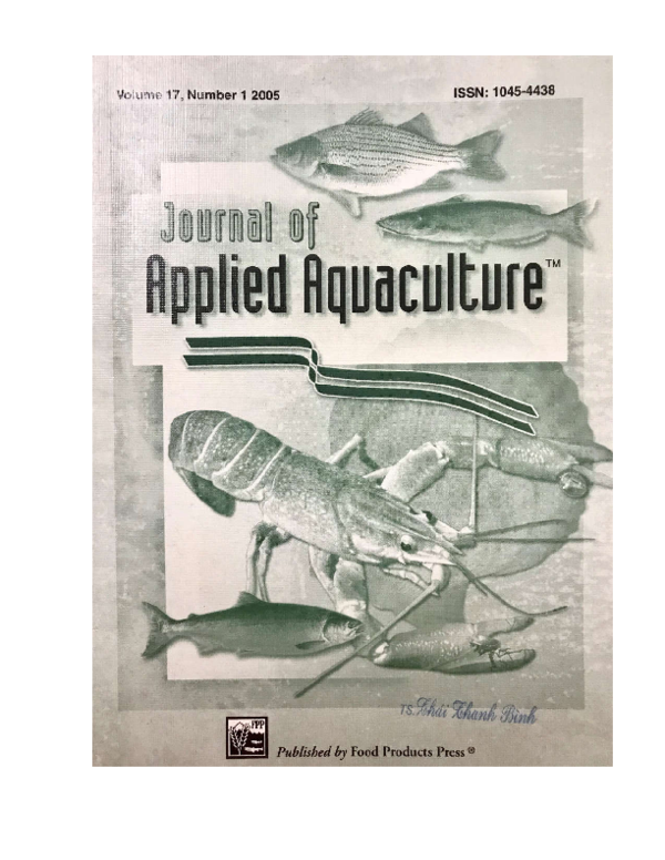 (PDF) Evaluation of Optimal Species Ratio to Maximize Fish Polyculture ...
