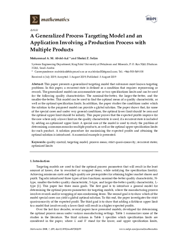 (PDF) A Generalized Process Targeting Model and an Application ...