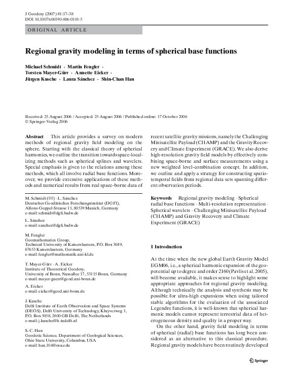 (PDF) Regional gravity modeling in terms of spherical base functions | Laura Sánchez - Academia.edu