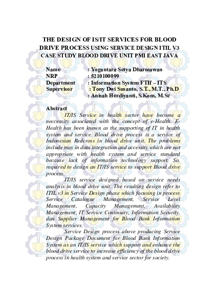 (PDF) SI/TI Service Design for Blood Drive Processes
