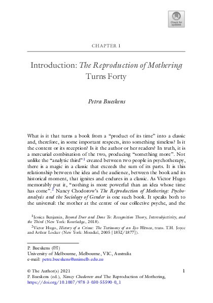 (PDF) Introduction: The Reproduction of Mothering Turns Forty