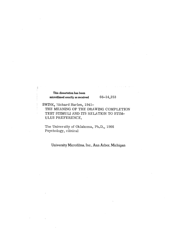 (PDF) The meaning of the drawing completion test stimuli and its ...