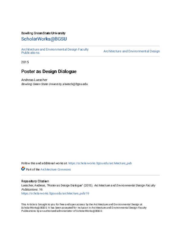 (PDF) Poster as design dialogue
