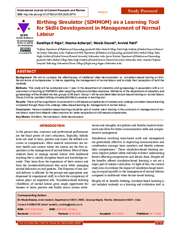 (PDF) Birthing Simulator (SIMMOM) as a Learning Tool for Skills ...