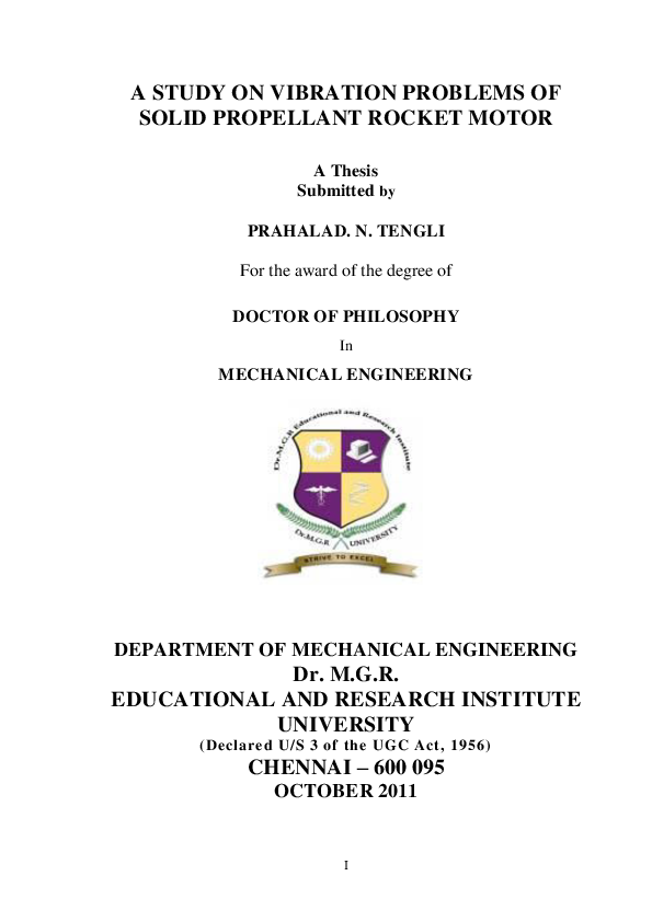 (PDF) A Study on Vibration Problems of Solid Propellant Rocket Motor