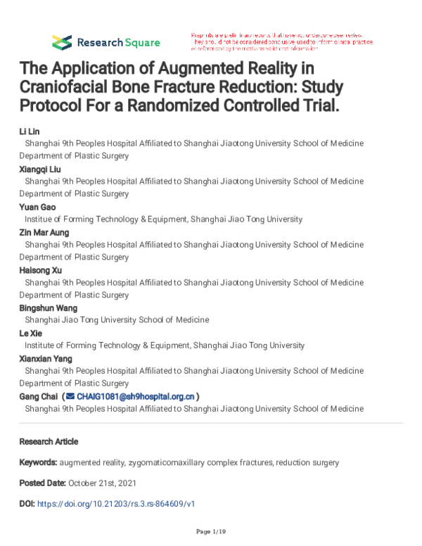 (PDF) The Application of Augmented Reality in Craniofacial Bone ...