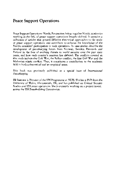 (PDF) Peace Support Operations