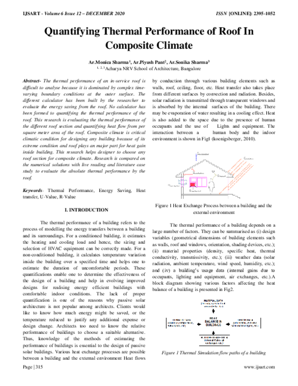 (PDF) Quantifying Thermal Performance of Roof In Composite Climate