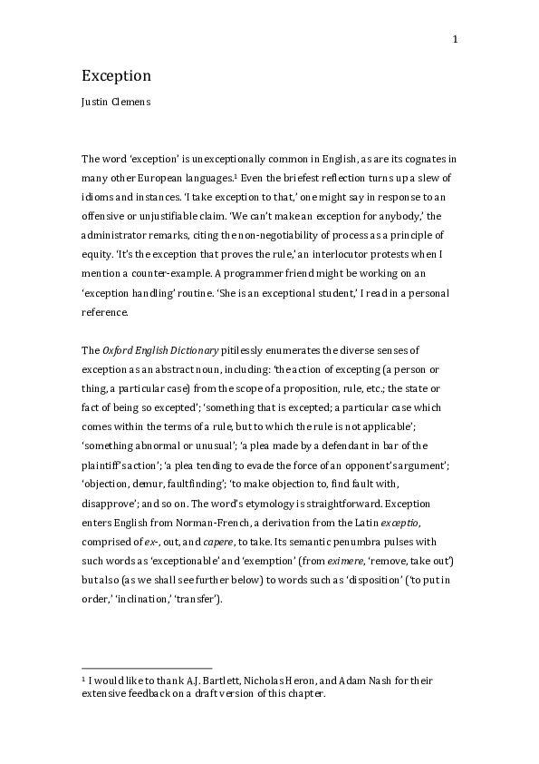 (PDF) Exception