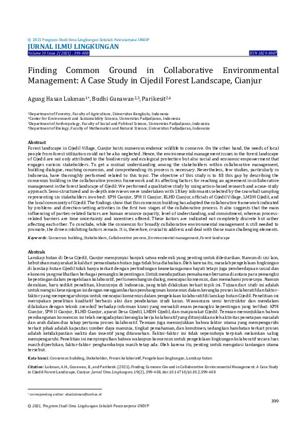 (PDF) Finding Common Ground in Collaborative Environmental Management ...
