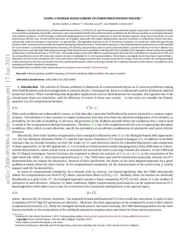 Pdf Flups A Fourier Based Library Of Unbounded Poisson Solvers