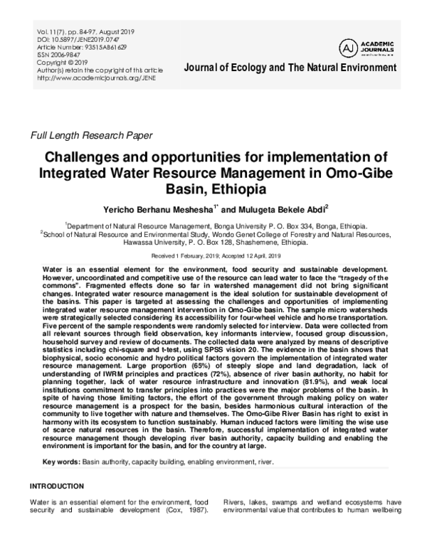 (PDF) Benefits, limitations and sustainability of soil and water ...