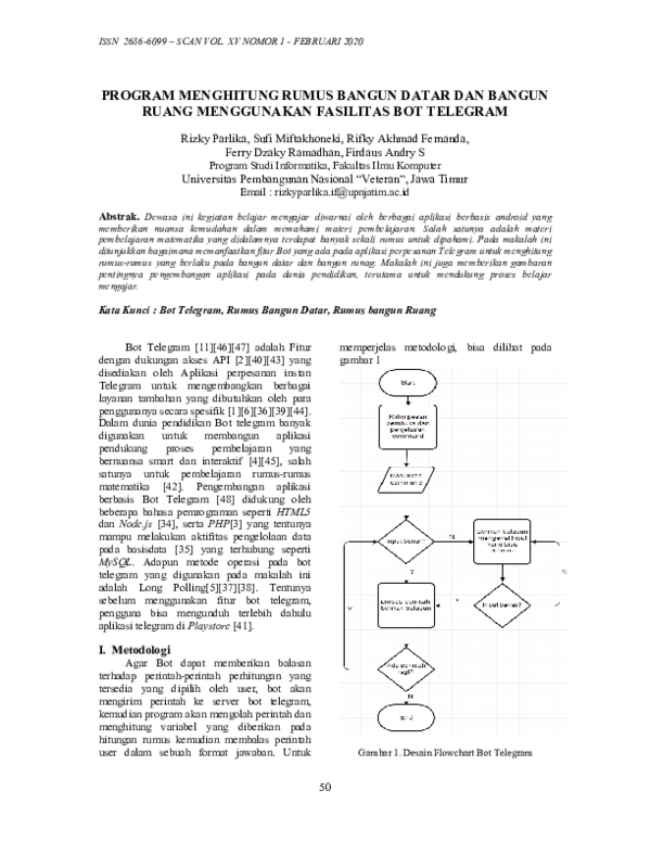 (PDF) Program Menghitung Rumus Bangun Datar Dan Bangun Ruang Menggunakan Fasilitas Bot Telegram