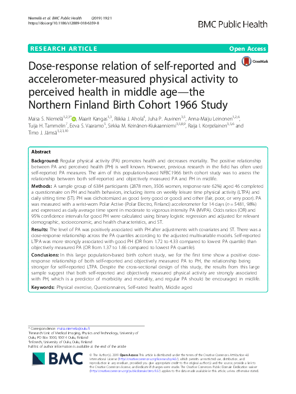 (PDF) Dose-response relation of self-reported and accelerometer ...