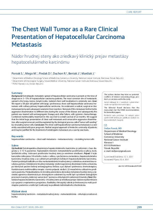 (PDF) The Chest Wall Tumor as a Rare Clinical Presentation of ...