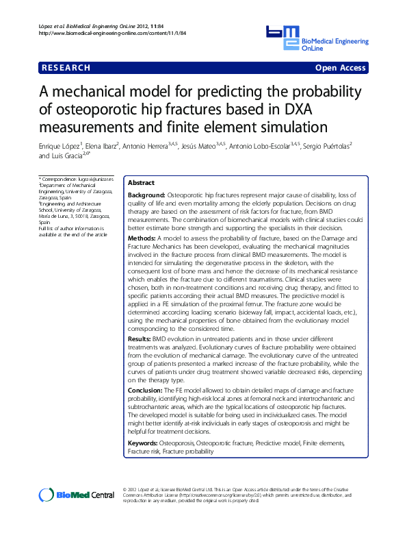 (PDF) A mechanical model for predicting the probability of osteoporotic hip fractures based in ...