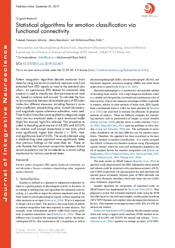 (PDF) Comparing statistical classifiers for emotion classification