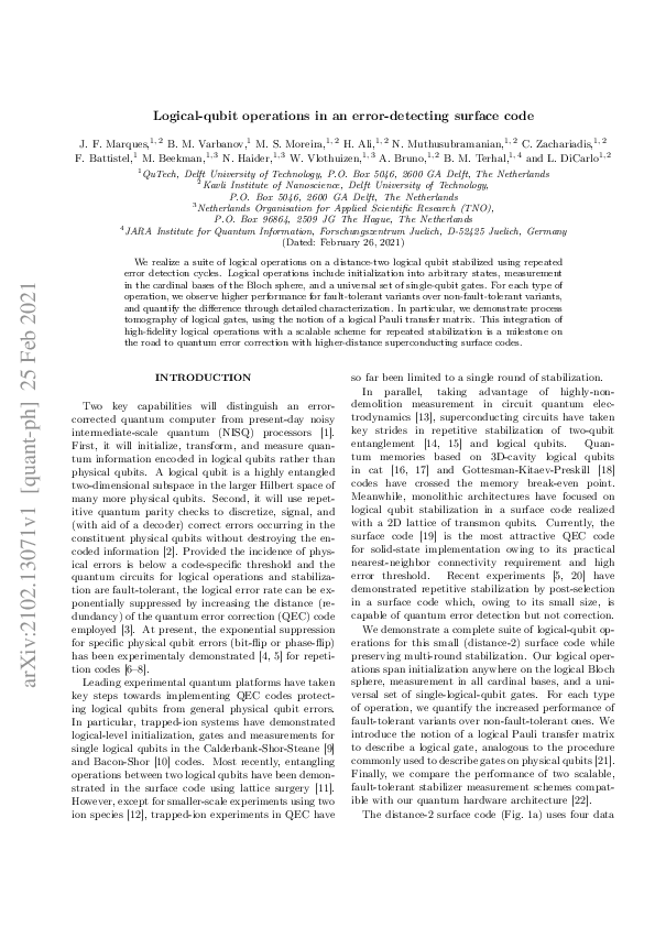 (PDF) Logical-qubit operations in an error-detecting surface code