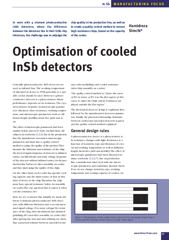 (PDF) Optimisation of cooled InSb detectors | Hamidreza Simchi ...