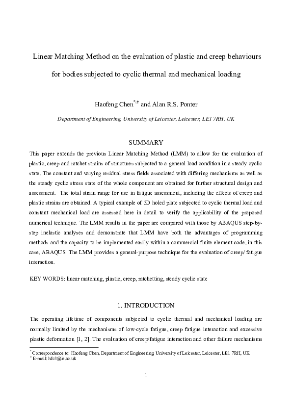(PDF) Evaluating Creep and Fatigue with LMM Technique