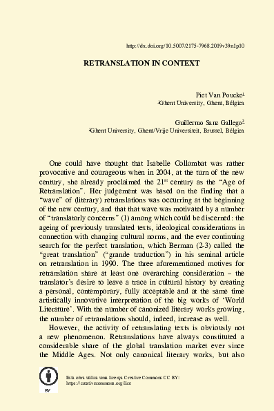 (PDF) Retranslation in Context