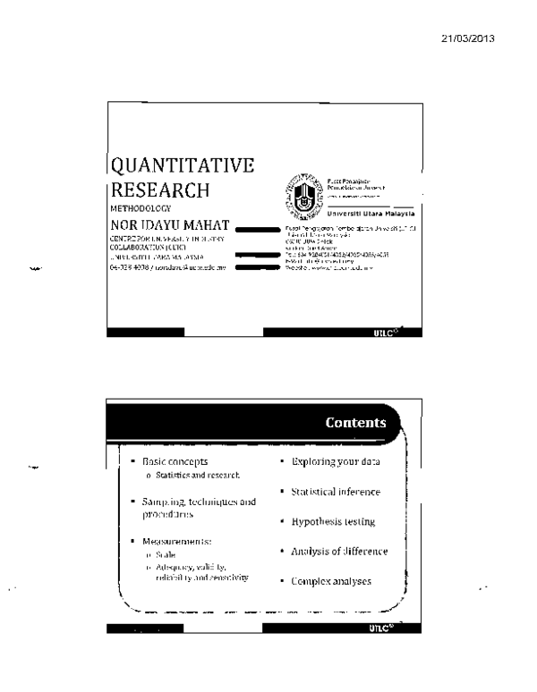 (PDF) Quantitative research methodology