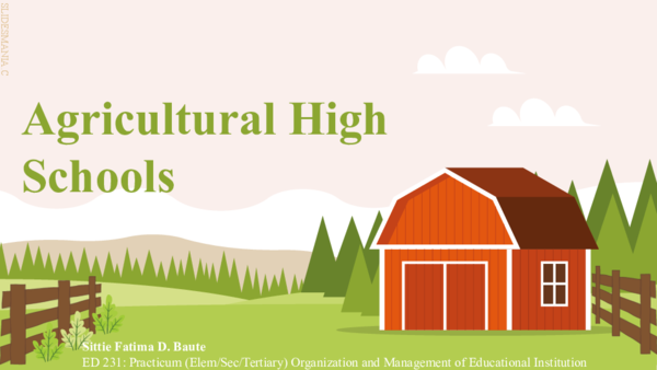 (PPT) Agricultural highschools