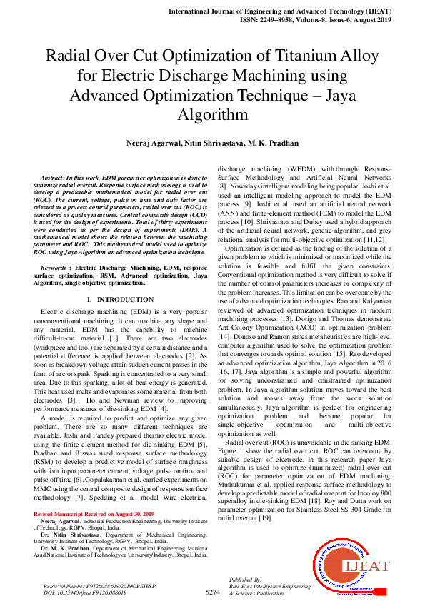 (PDF) Radial Over Cut Optimization of Titanium Alloy for Electric Discharge Machining using ...