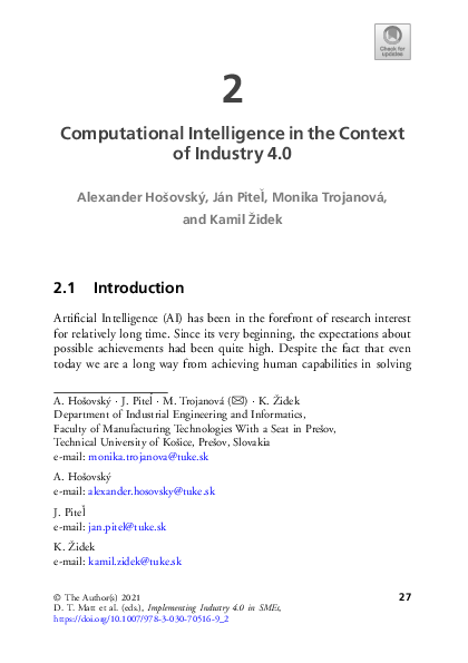 (PDF) Computational Intelligence in the Context of Industry 4.0 | Ján ... (PDF) Computational Intelligence in the Context of Industry 4.0 | Ján ...