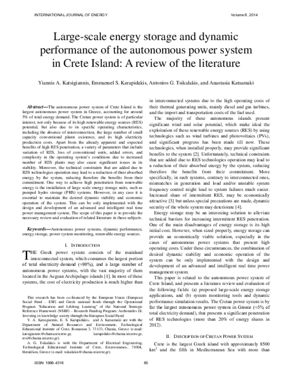 (PDF) Large-scale energy storage and dynamic performance of the ...