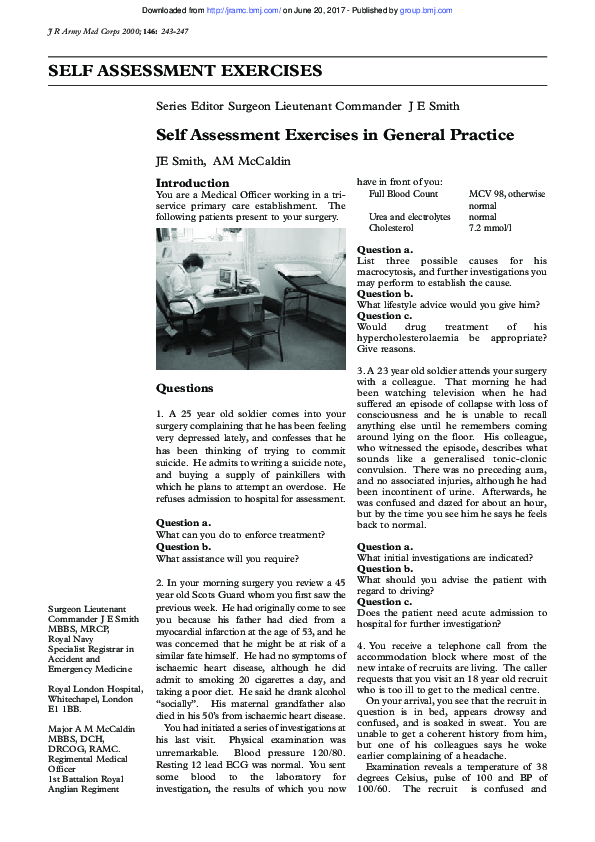 (PDF) Self Assessment Exercises in General Practice
