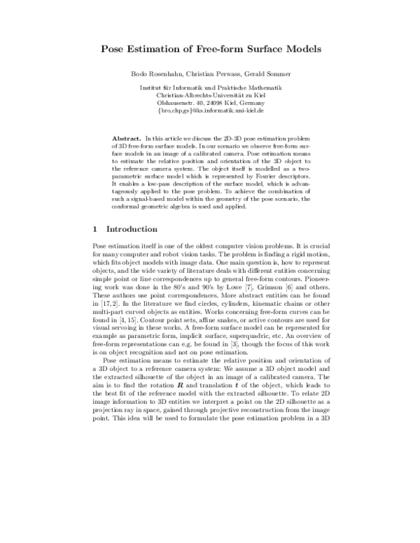 (PDF) Pose Estimation of Free-Form Surface Models
