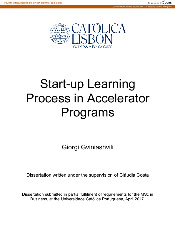 (PDF) Start-up learning process in accelerator programs