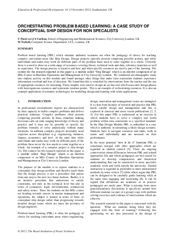 (PDF) Orchestrating Problem Based Learning: A Case Study of Conceptual ...