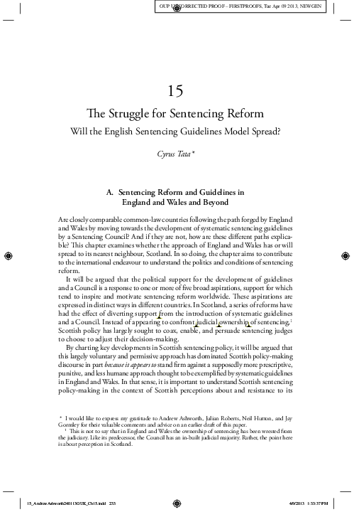 (PDF) 15 Th e Struggle for Sentencing Reform Will the English ...