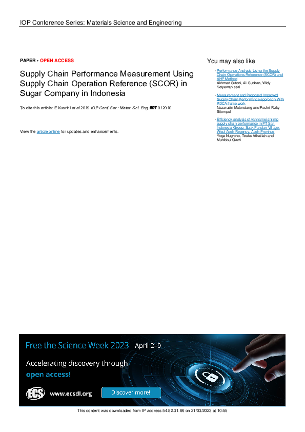 (PDF) Supply Chain Performance Measurement Using Supply Chain Operation ...