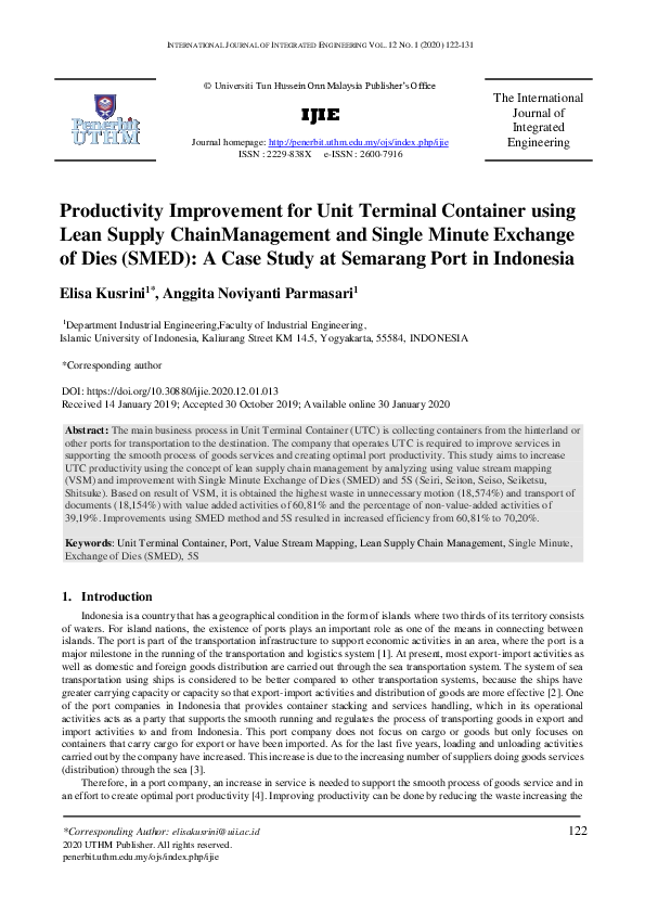 (PDF) Productivity Improvement for Unit Terminal Container using Lean Supply Chain Management ...