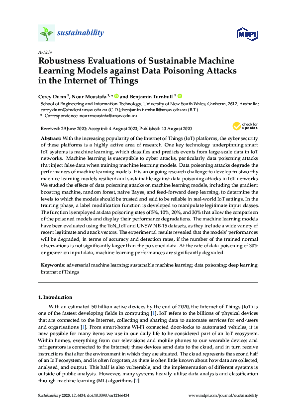 (PDF) Robustness Evaluations of Sustainable Machine Learning Models against Data Poisoning ...