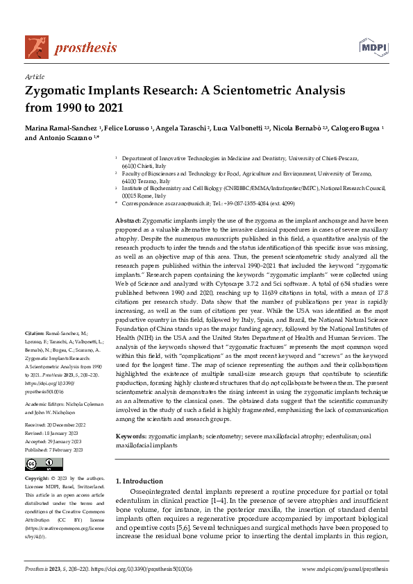 (PDF) Zygomatic Implants Research: A Scientometric Analysis from 1990 ...