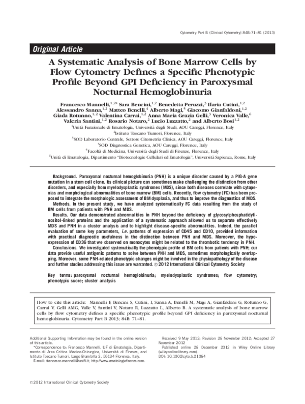 (PDF) A systematic analysis of bone marrow cells by flow cytometry ...