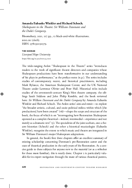 (PDF) Review of: Amanda Eubanks Winkler and Richard Schoch. Shakespeare ...