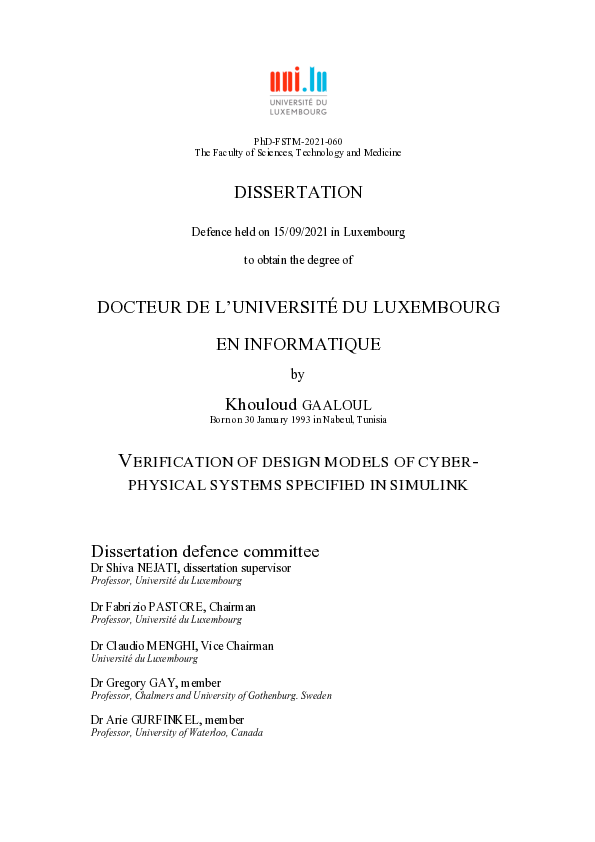 Pdf Verification Of Design Models Of Cyber Physical Systems Specified In Simulink