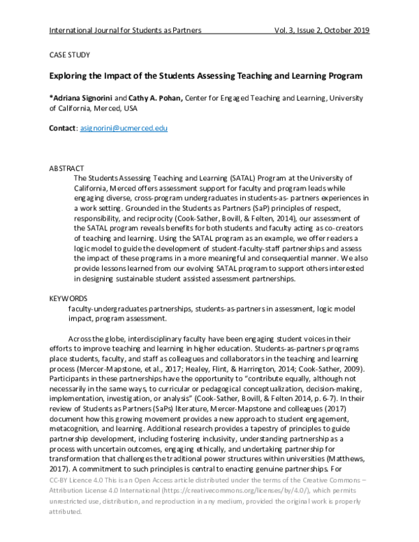 (PDF) Exploring the impact of The Students Assessing Teaching and ...