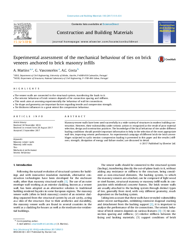 (PDF) Experimental assessment of the mechanical behaviour of ties on ...