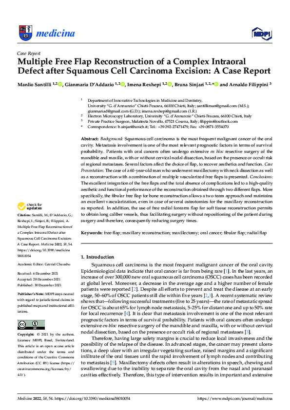 (PDF) Multiple Free Flap Reconstruction of a Complex Intraoral Defect ...