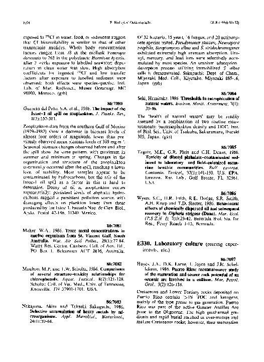 (PDF) The impact of the Ixtoc-1 oil spill on zooplankton
