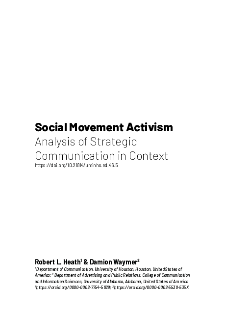 (PDF) Social Movement Activism Analysis of Strategic: Communication in ...