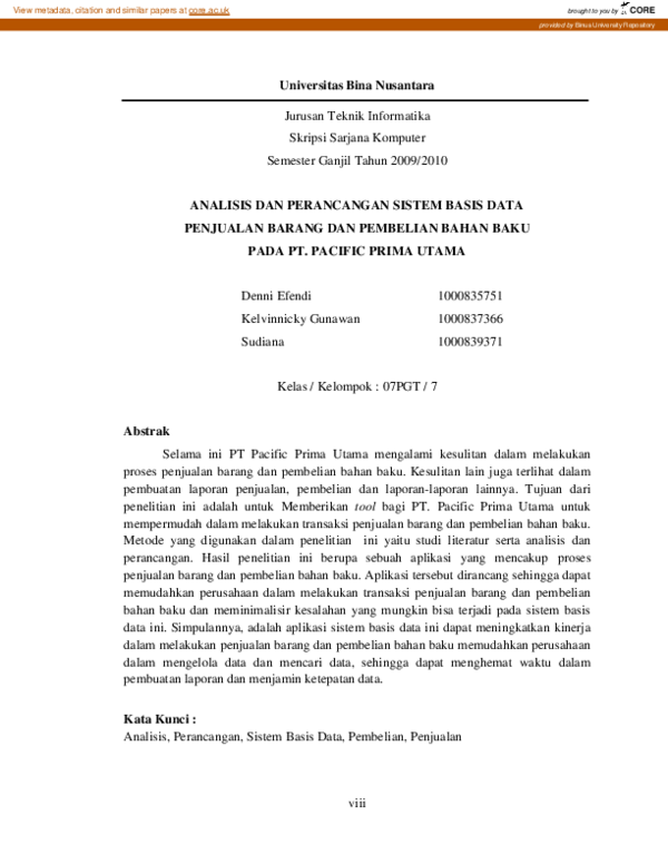 (PDF) Analisis Dan Perancangan Sistem Basis Data Penjualan Barang Dan ...